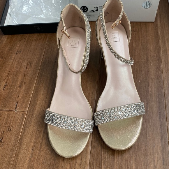 Db Studio | Shoes | Db Studio Cale Jeweled Block Heel Ankle Strap ...